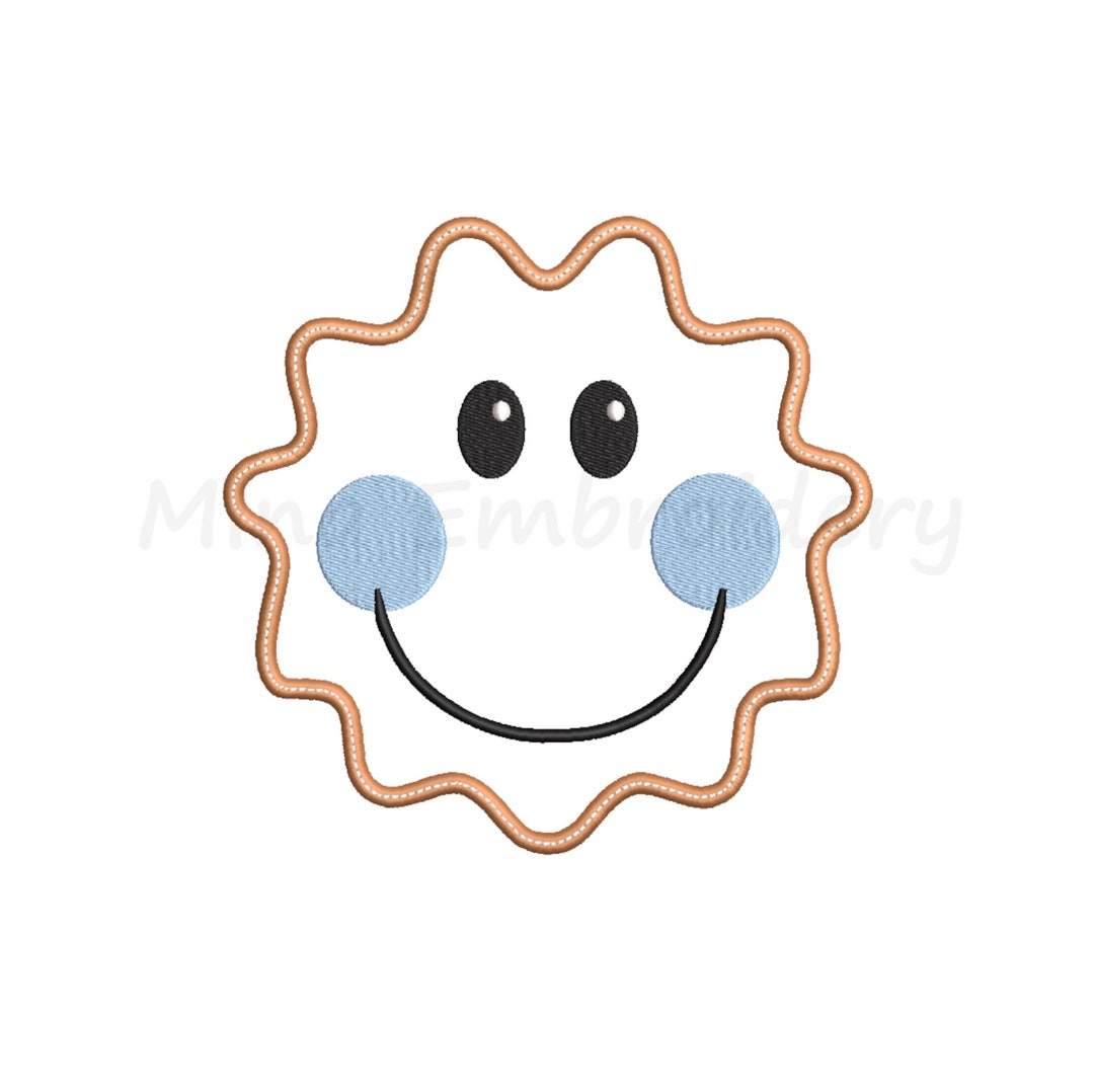 Gingerbread Man Face Embroidery Design, Christmas Embroidery Design, 5 ...
