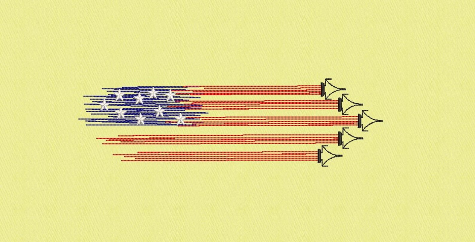 Fighter Jet Airplane American Flag Embroidery Design, 4th of July ...