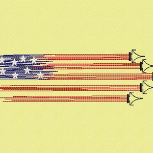 Fighter Jet Airplane American Flag Embroidery Design, 4th of July ...