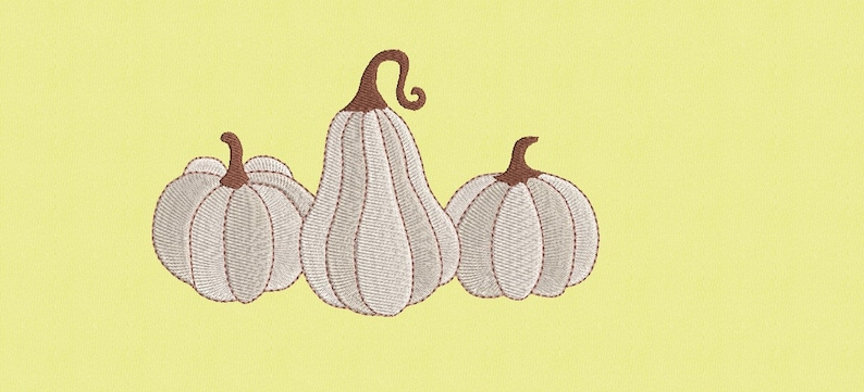 Triple Pumpkin Embroidery Design: Fall Autumn Pattern 6 Sizes, (instant ...