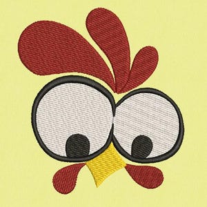 Funny Chicken Face Embroidery Design: Animal Machine Embroidery ...