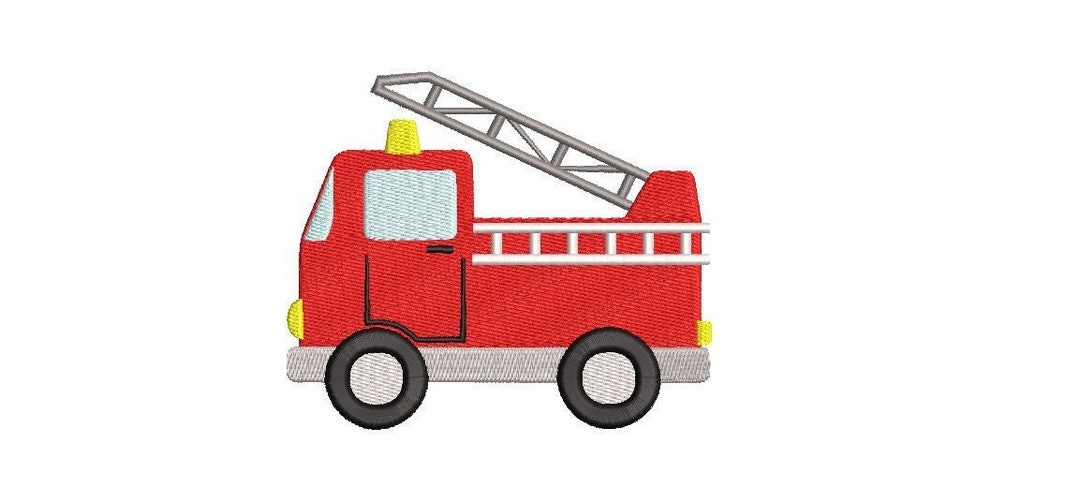 Fire Truck Embroidery Design, Machine Embroidery Design, 4 Sizes ...