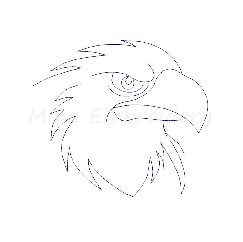 Eagle Line Art Embroidery Design: 6 Sizes (instant Download) - Etsy