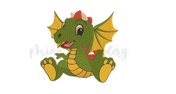 Baby Dragon Embroidery Design Animal Embroidery Design | Etsy