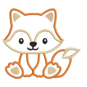 Baby Fox Applique Embroidery Design: 5 Sizes (instant Download) - Etsy