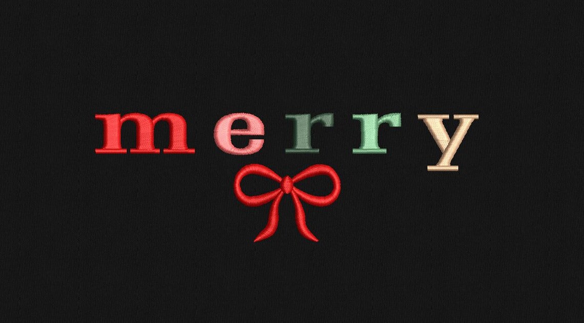 Merry Embroidery Design, Coquette Christmas Embroidery Design, Machine ...