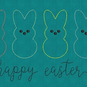 Peeps Embroidery Design, Happy Easter Line Art Embroidery Design ...