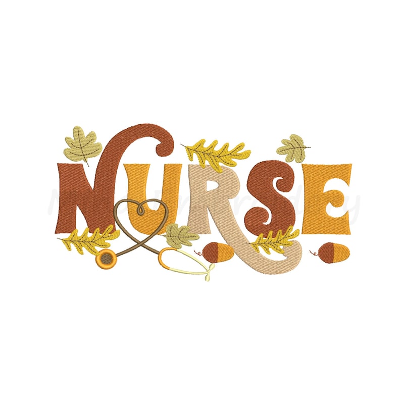 Fall Nurse Embroidery Design, Machine Embroidery Design, 6 Sizes ...