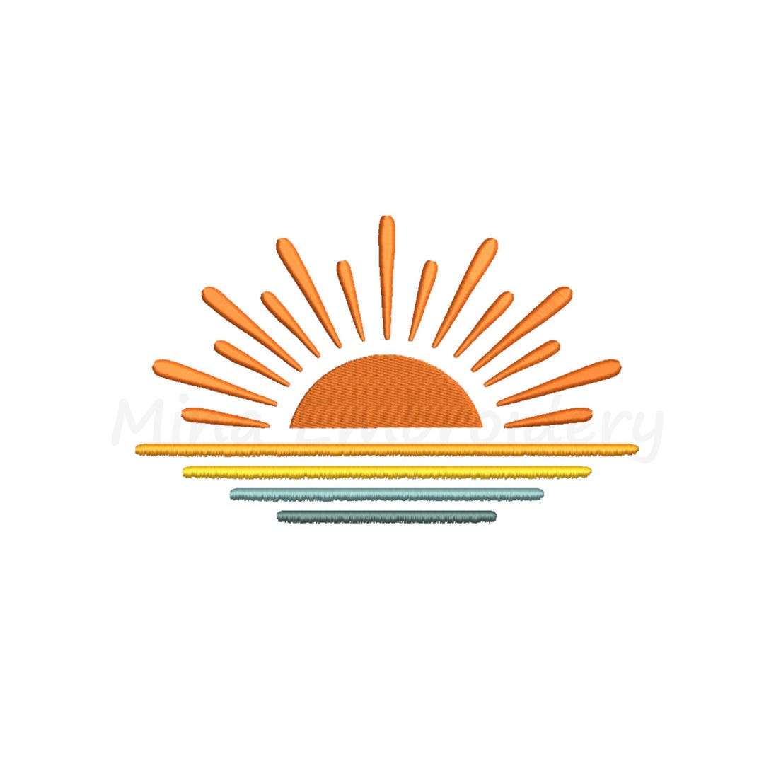 Sunset Embroidery Design: Summer Sun, 6 Sizes (instant Download) - Etsy