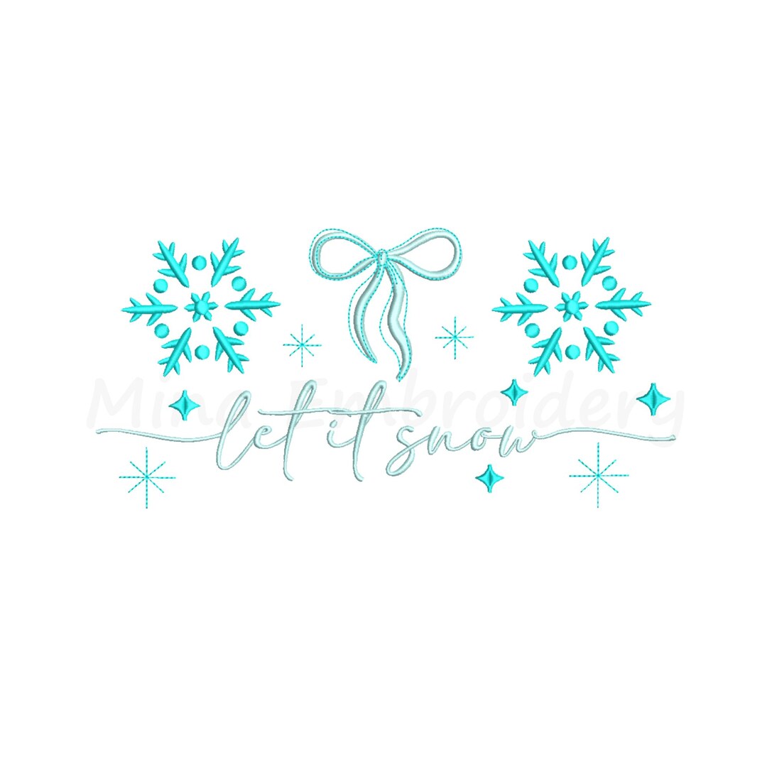 Coquette Let It Snow Embroidery Design, Christmas Embroidery Design ...
