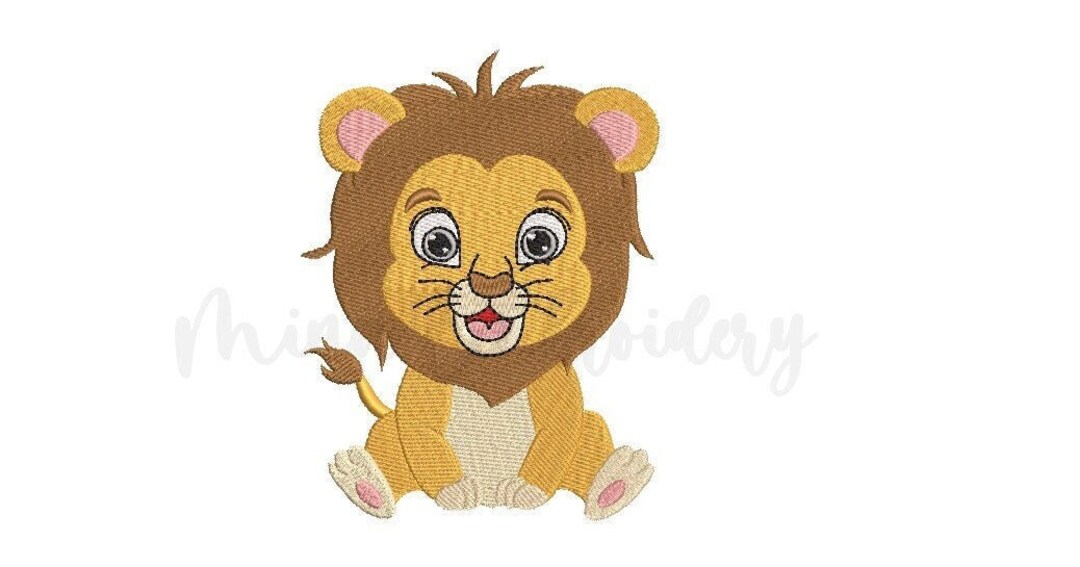 Baby Lion Embroidery Design, Animal Embroidery Design, 4 Sizes, Instant ...