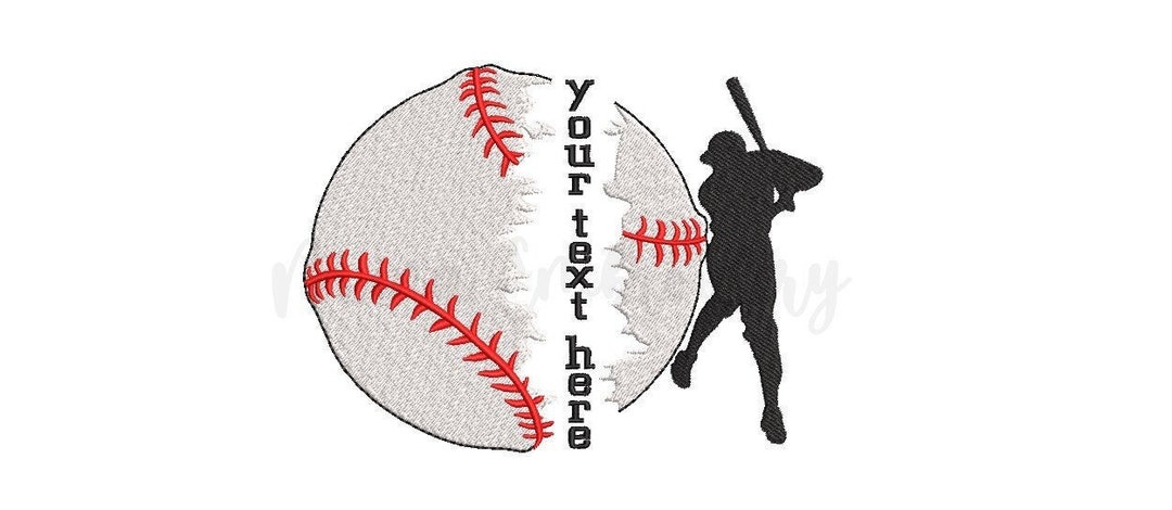Split Baseball Embroidery Design, Sport Embroidery Design, Machine ...
