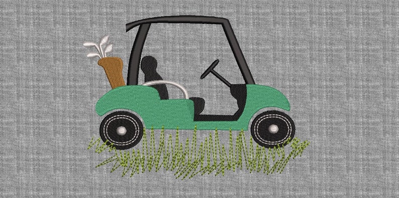 Golf Cart Embroidery Design Machine Embroidery Design 4 | Etsy