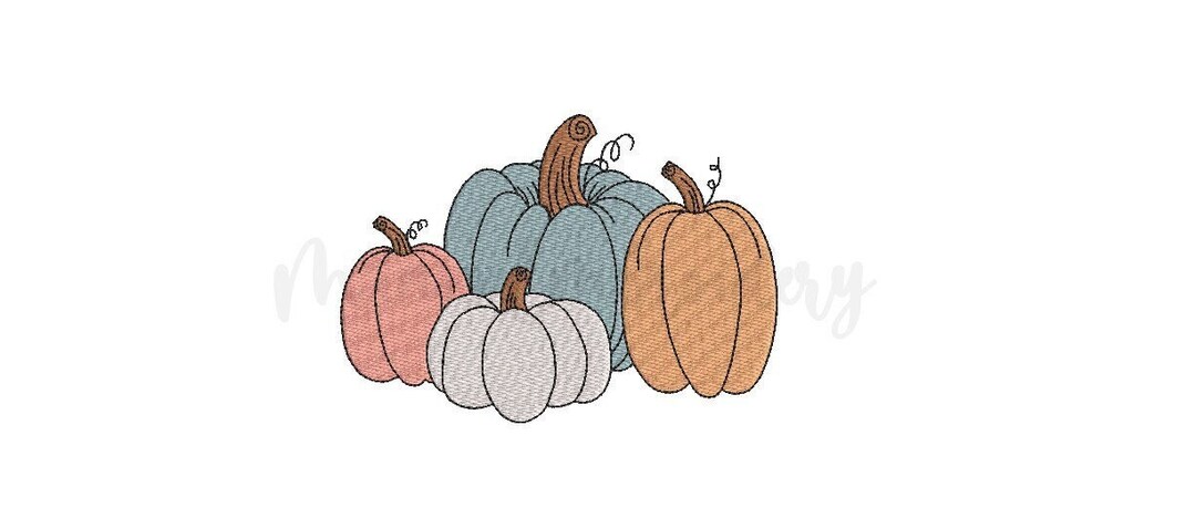 Pumpkins Embroidery Design, Fall Embroidery Design, Machine Embroidery ...
