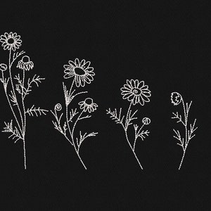 Flower Embroidery Design, Plant Line Art Embroidery Design, Machine ...