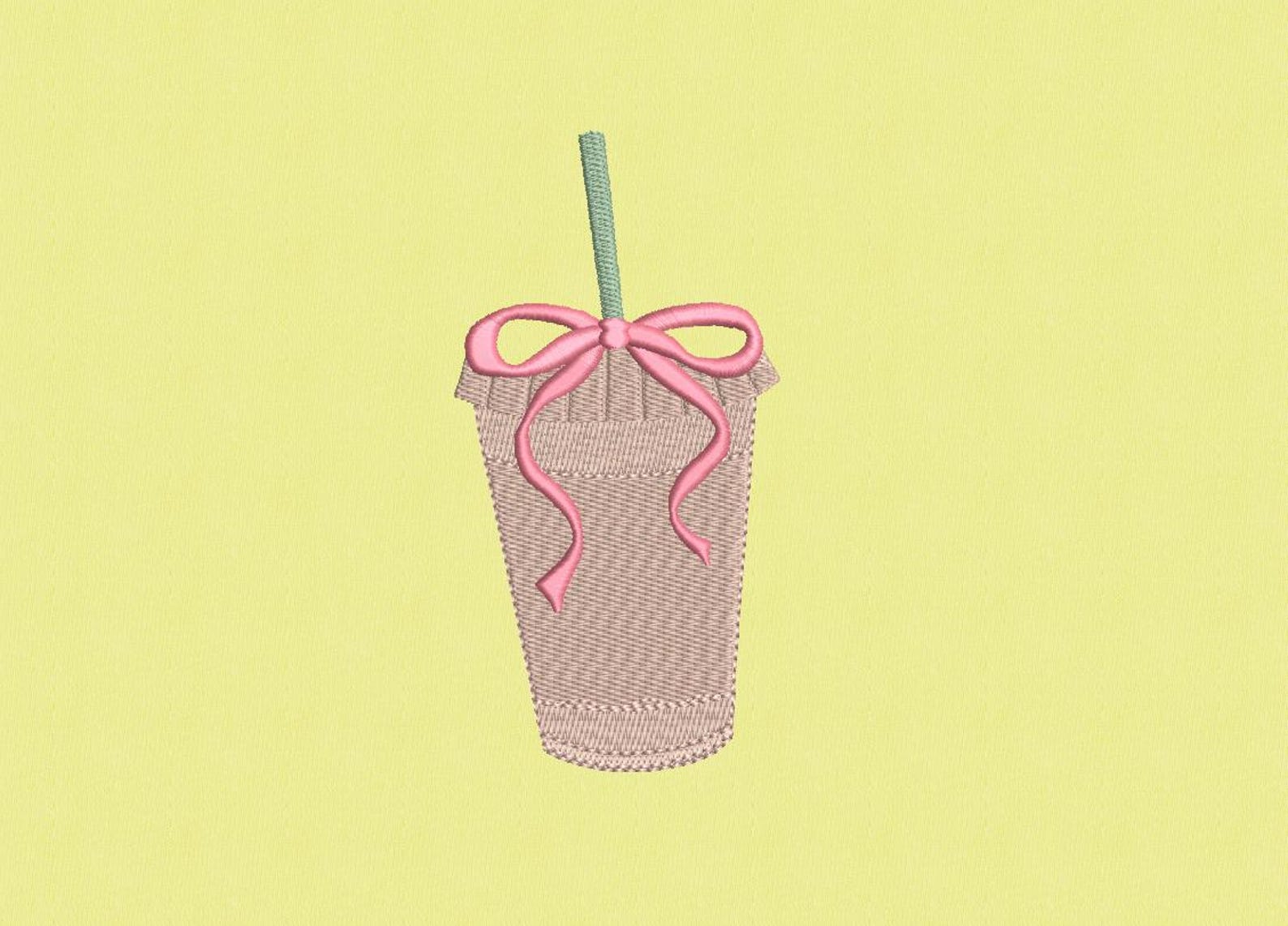 Coquette Iced Coffee Embroidery Design, Machine Embroidery Design, 5 ...