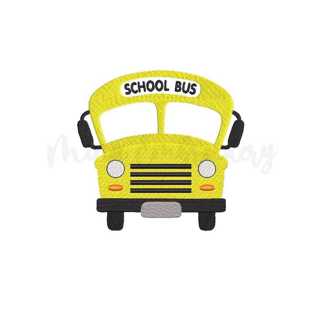 School Bus Embroidery Design, Vehicle Embroidery Design, Machine ...
