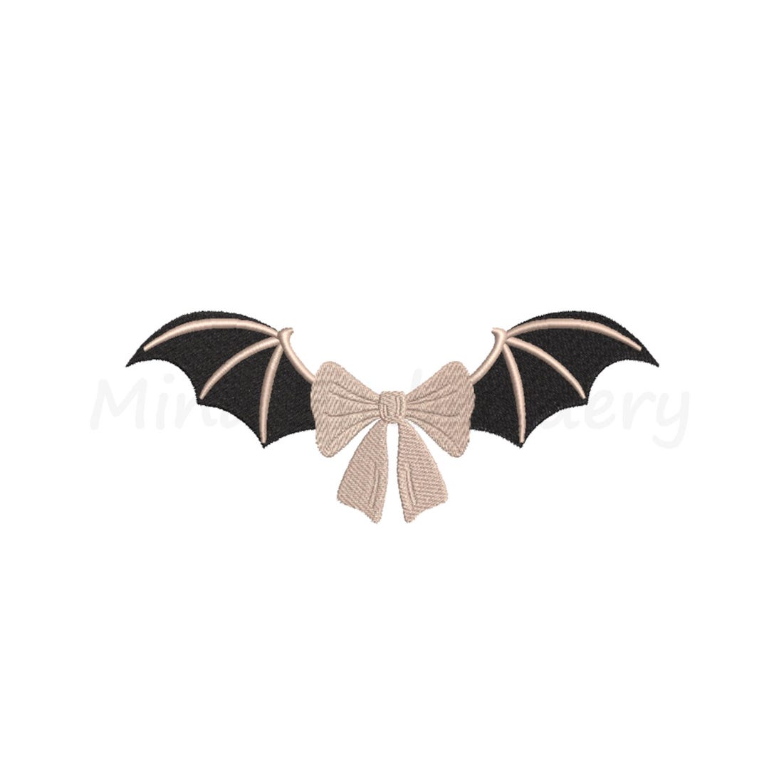 Coquette Bat Embroidery Design: Halloween Machine Embroidery (5 Sizes ...