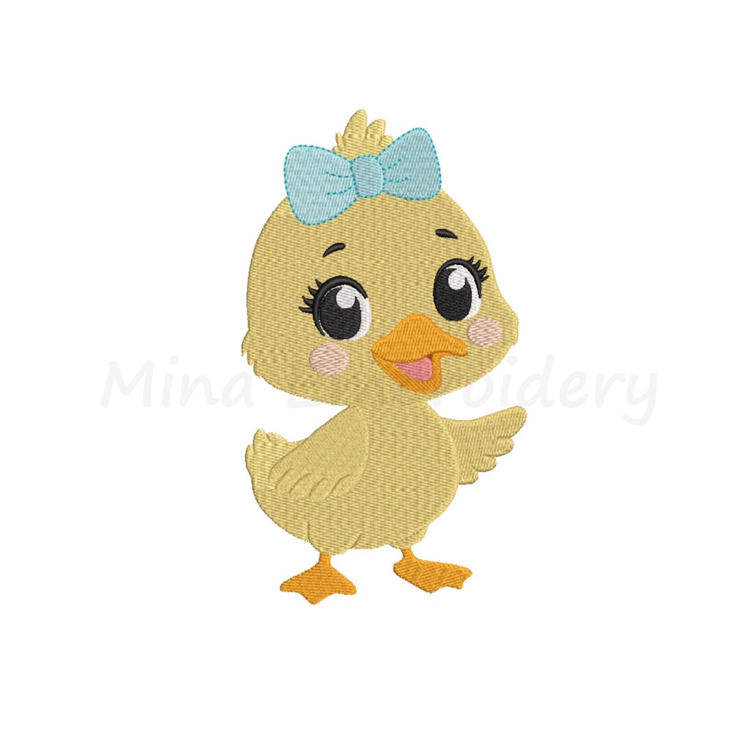Baby Girl Duck Embroidery Design, Animal Embroidery Design, Machine ...