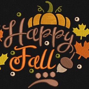 Happy Fall Embroidery Design: Autumn Leaves (instant Download) - Etsy