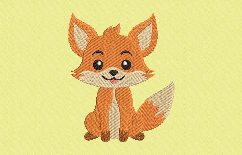 Baby Boy Fox Embroidery Design, Animal Embroidery Design, Machine ...