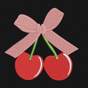 Ribbon Bow Cherries Embroidery Design, Machine Embroidery Design, 5 ...