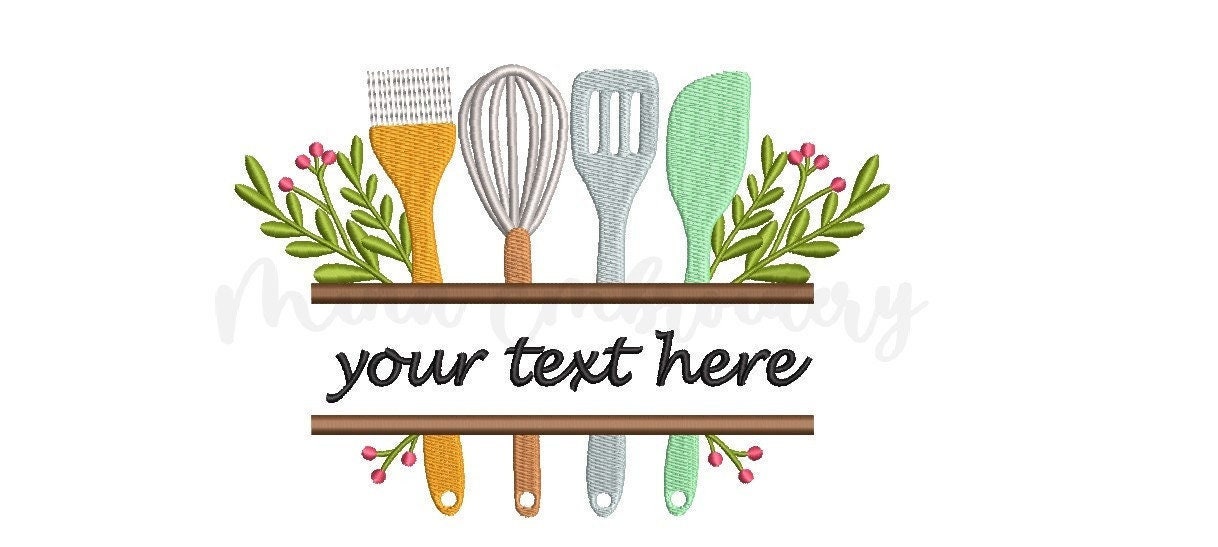 Kitchen Utensils Split Embroidery Design Baking Tools - Etsy