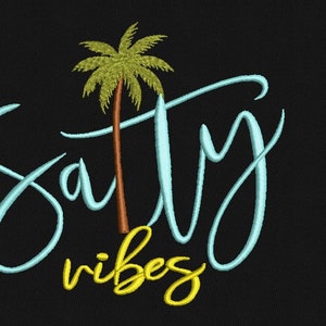 Salty Vibes Embroidery Design, Summer Embroidery Design, Machine ...