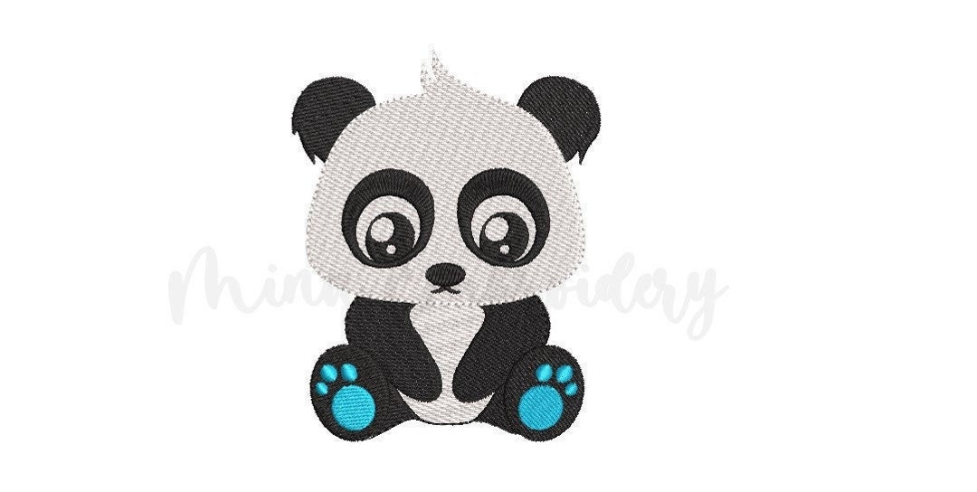 Cute Baby Panda Embroidery Design, Animal Embroidery Design, Machine ...