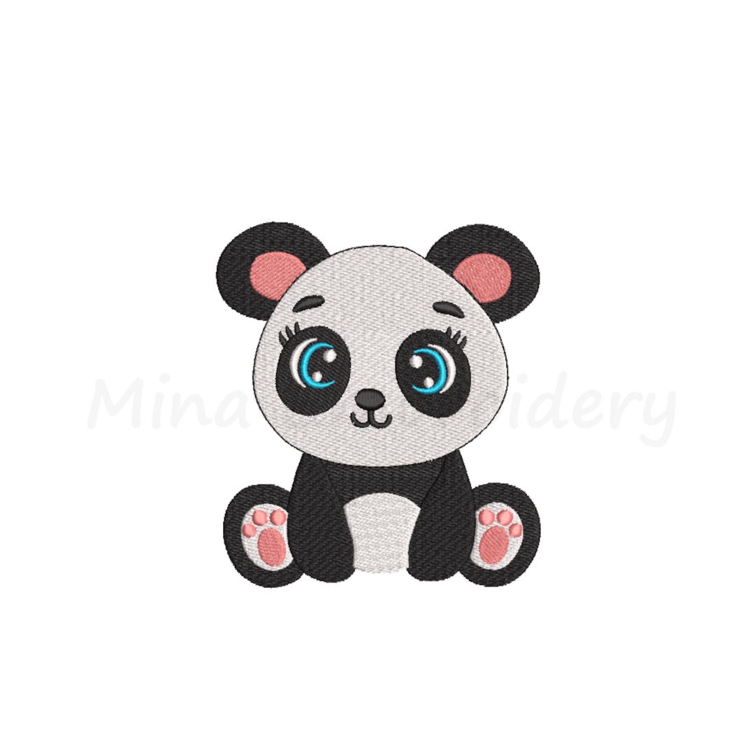 Baby Girl Panda Embroidery Design, Animal Embroidery Design, Machine ...