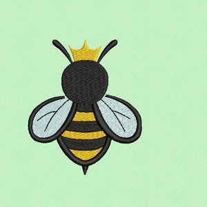 MINI Queen Bee Embroidery Design, Machine Embroidery Design, 6 Sizes ...