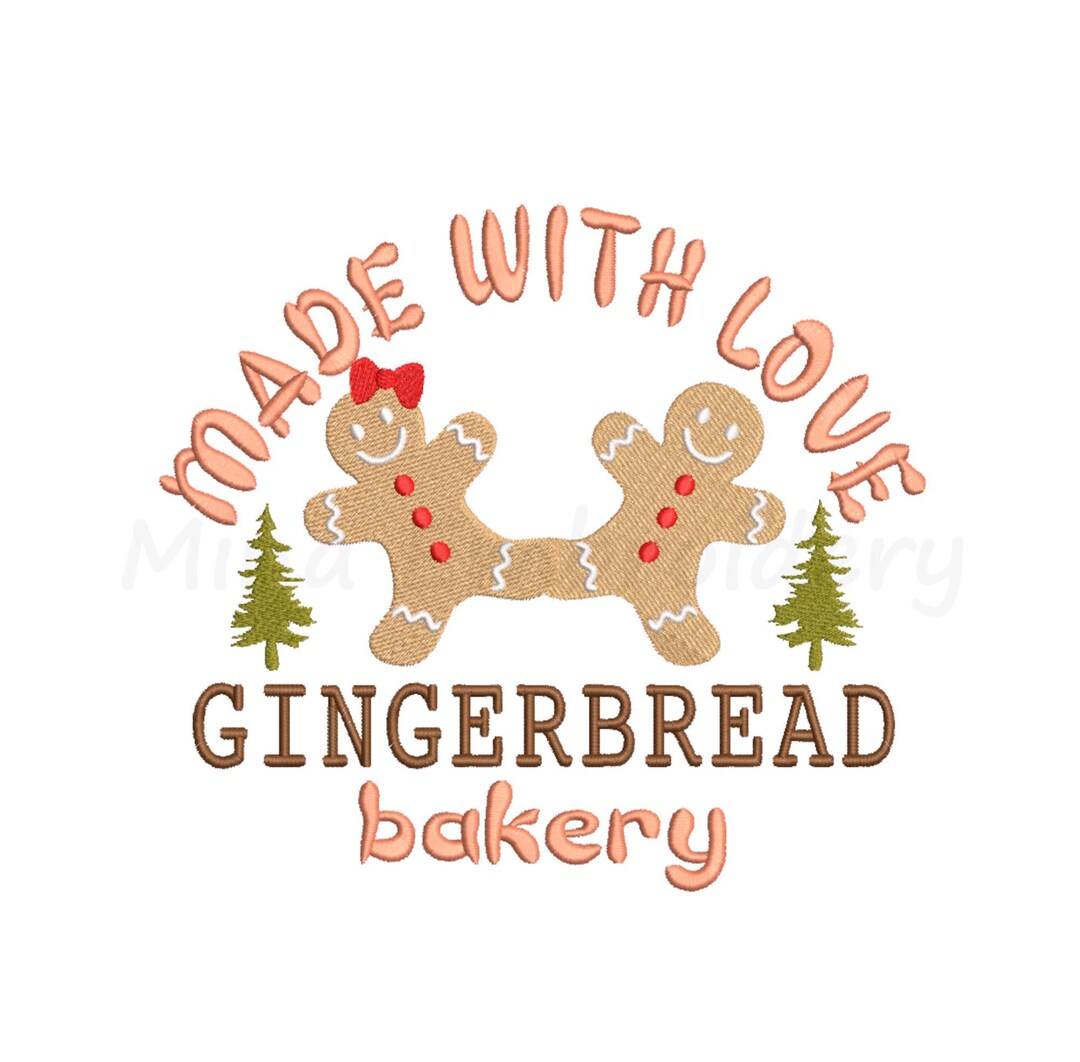 Gingerbread Bakery Embroidery Design, Christmas Embroidery Design ...