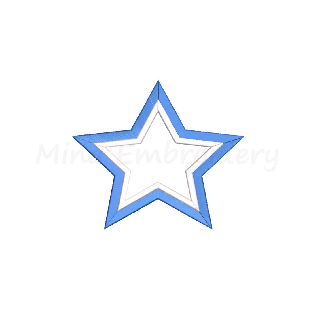 Star Applique Embroidery Design, Machine Embroidery Design, 5 Sizes ...