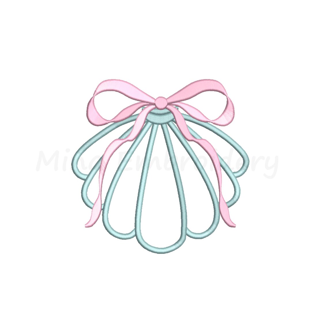 Coquette Seashell Embroidery Design, Machine Embroidery Design, 5 Sizes ...