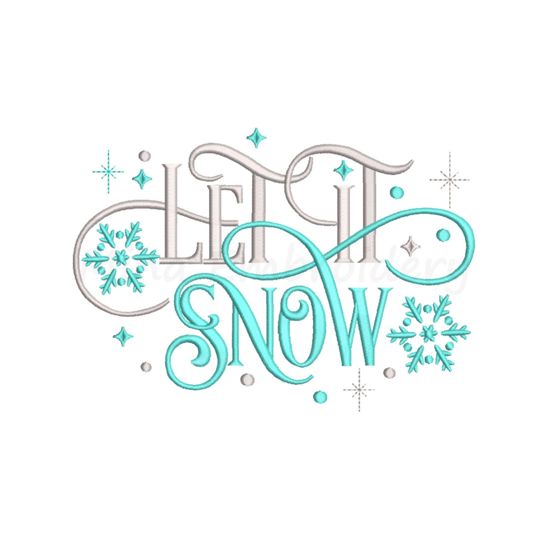 Let It Snow Embroidery Design, Christmas Embroidery Design, Machine ...