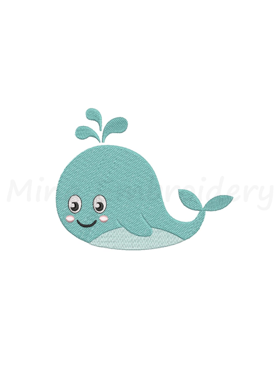 Baby Whale Embroidery Design, Sea Animal Embroidery Design, Machine ...