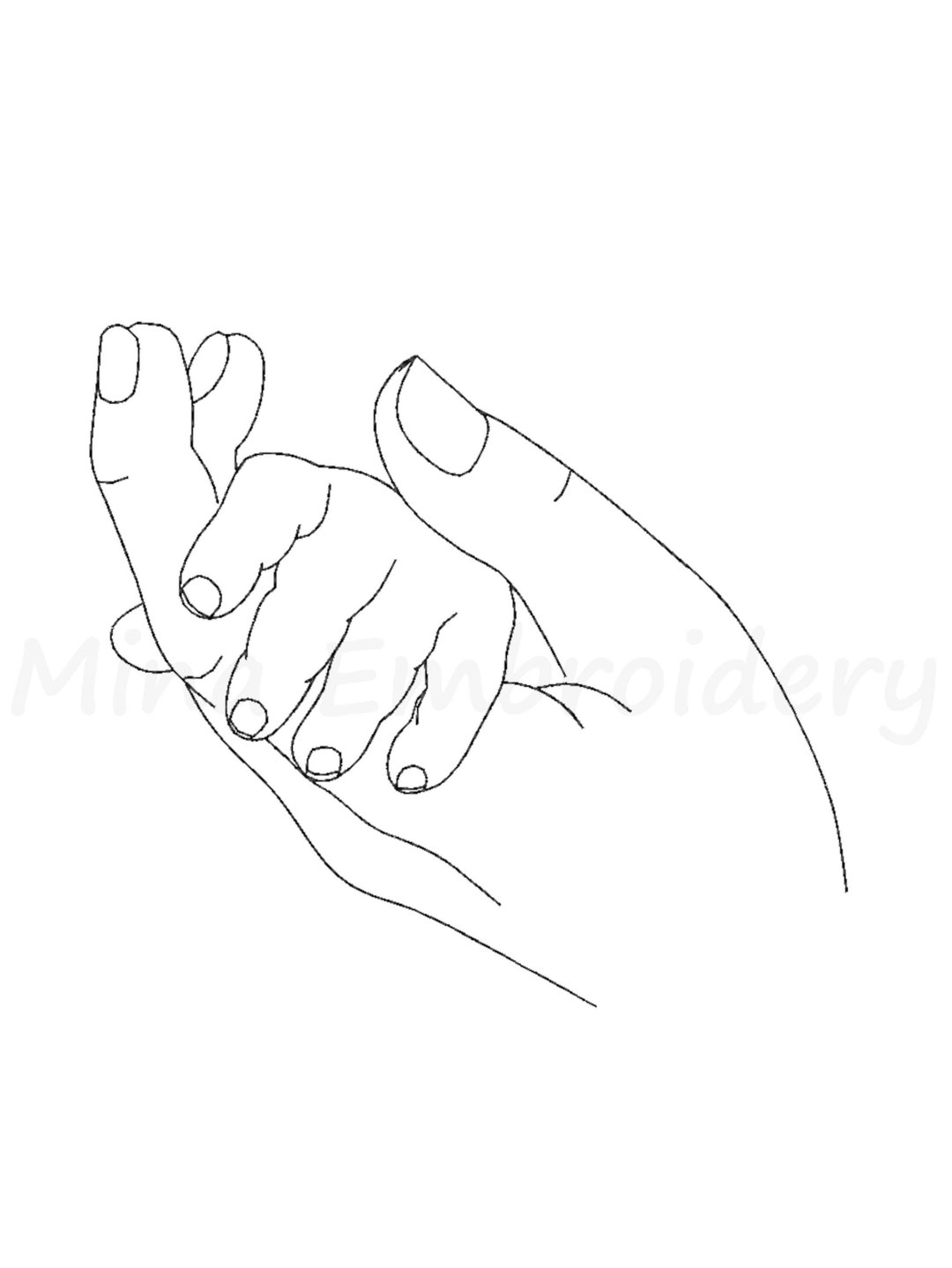 Adult & Baby Hands Line Art Embroidery Design (instant Download) - Etsy