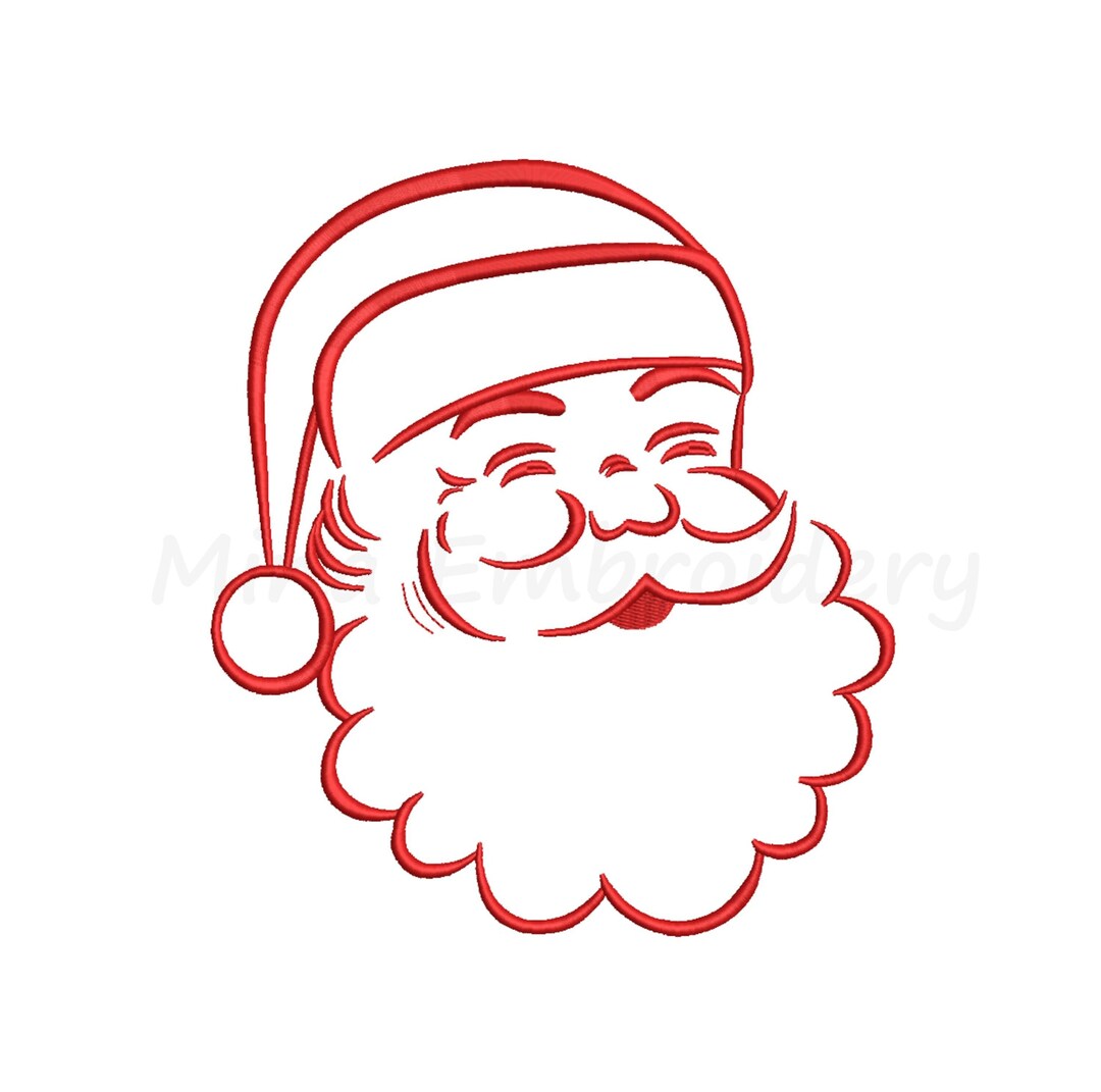 Vintage Santa Face Embroidery Design, Retro Christmas Embroidery ...