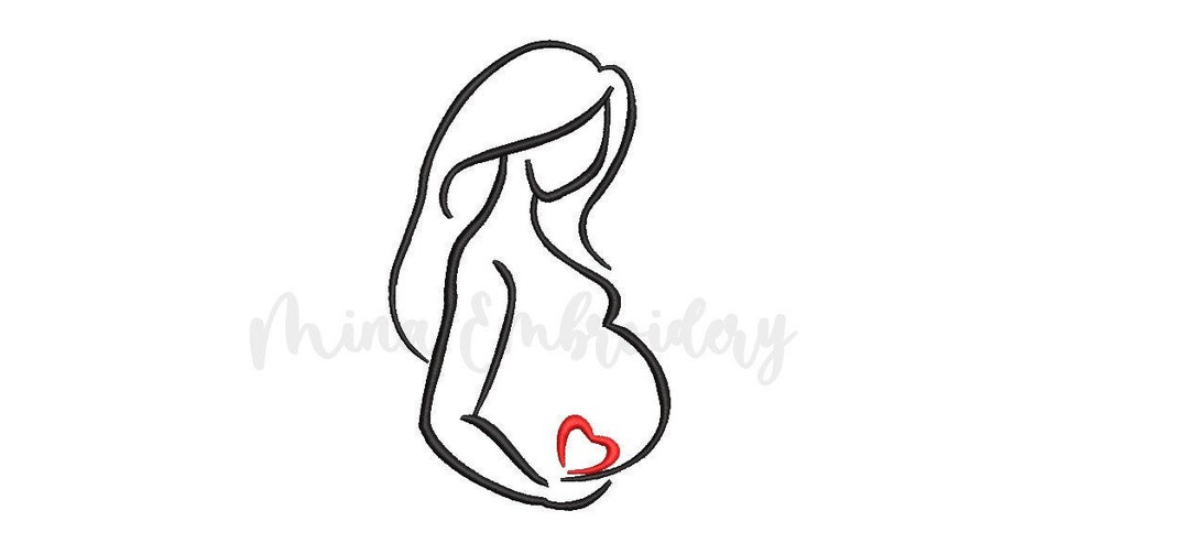 Pregnant Woman Embroidery Design, Mom Embroidery Design, Machine ...