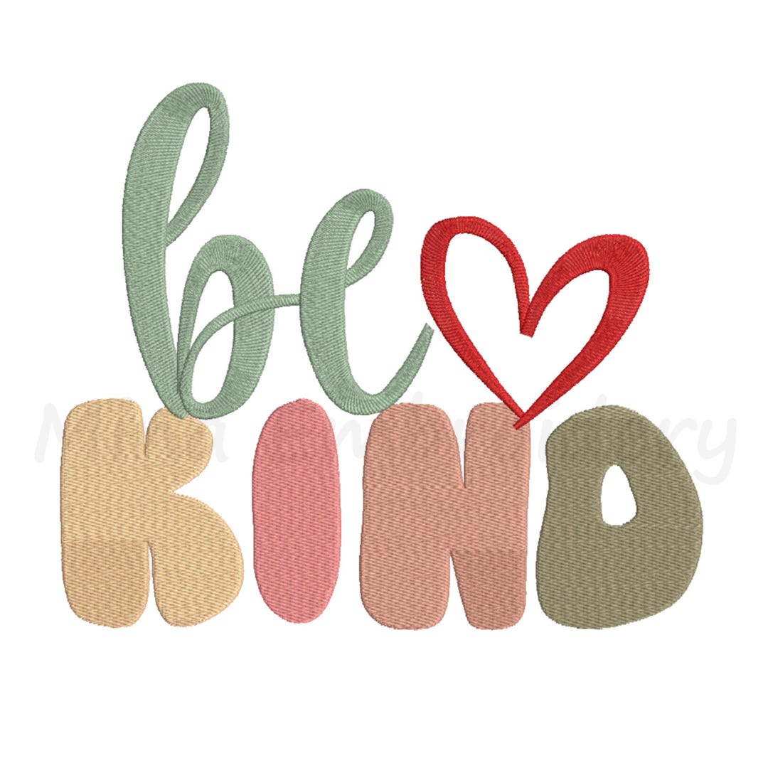 Be Kind Retro Embroidery Design, Machine Embroidery Design, 5 Sizes ...