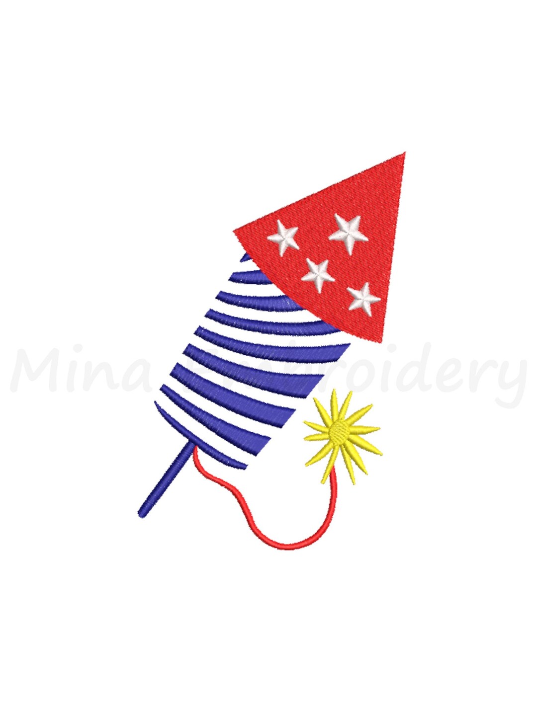 Firecracker Embroidery Design: American 4th of July (instant Download ...