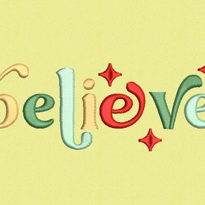 Believe Embroidery Design, Christmas Embroidery Design, Machine ...