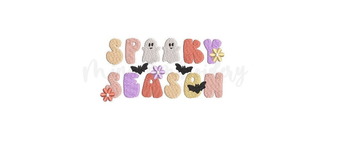 Spooky Season Embroidery Design, Halloween Embroidery Design, Machine ...