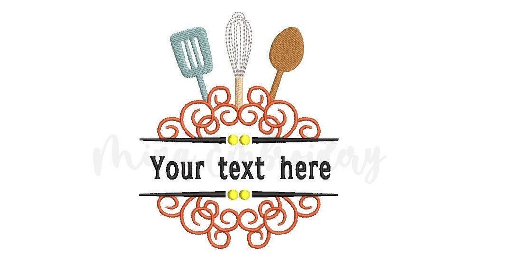 Kitchen Utensils Split Embroidery Design, Baking Tools Embroidery ...