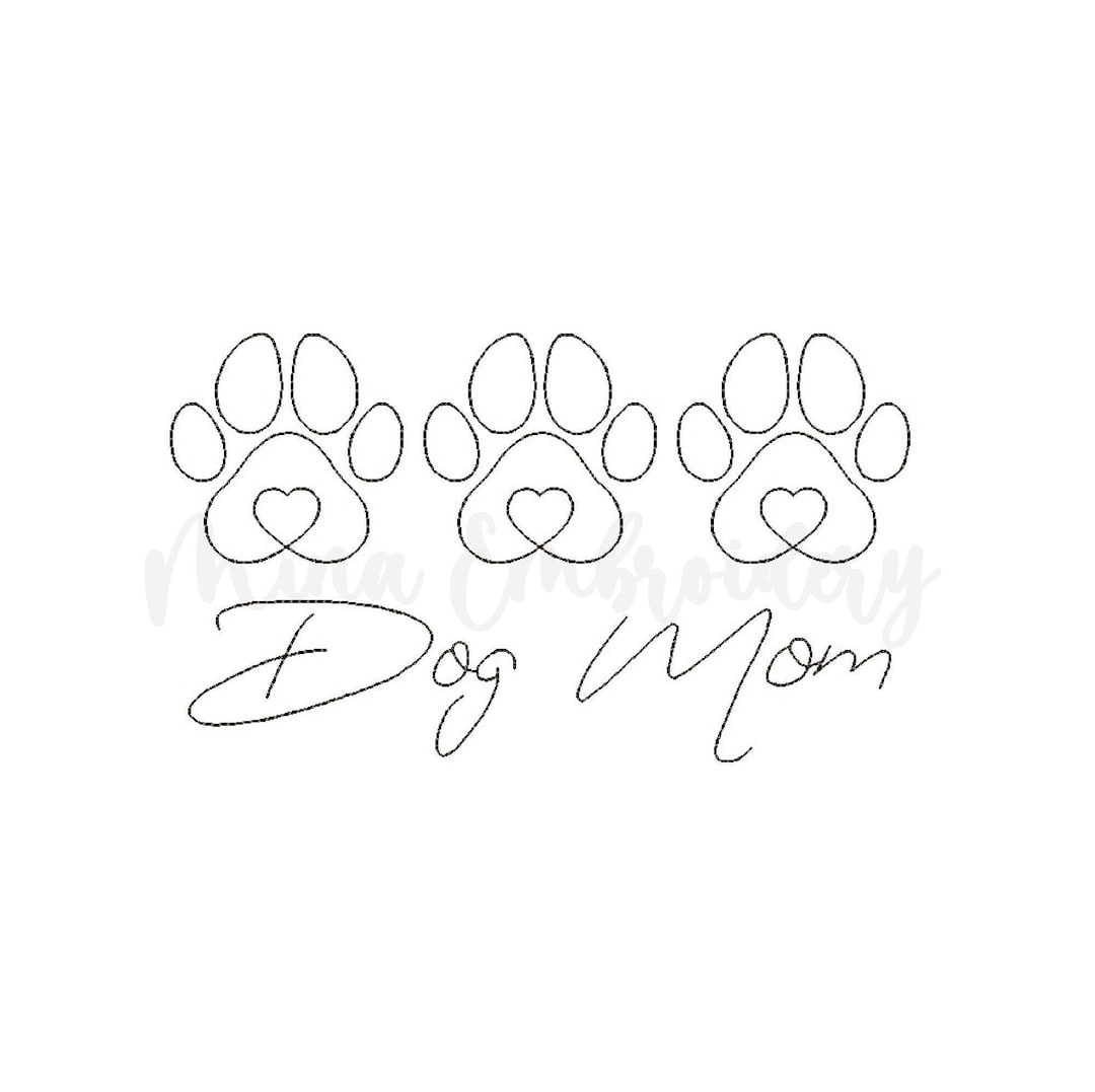 Dog Mom Line Art Embroidery Design, Machine Embroidery Design, 5 Sizes ...