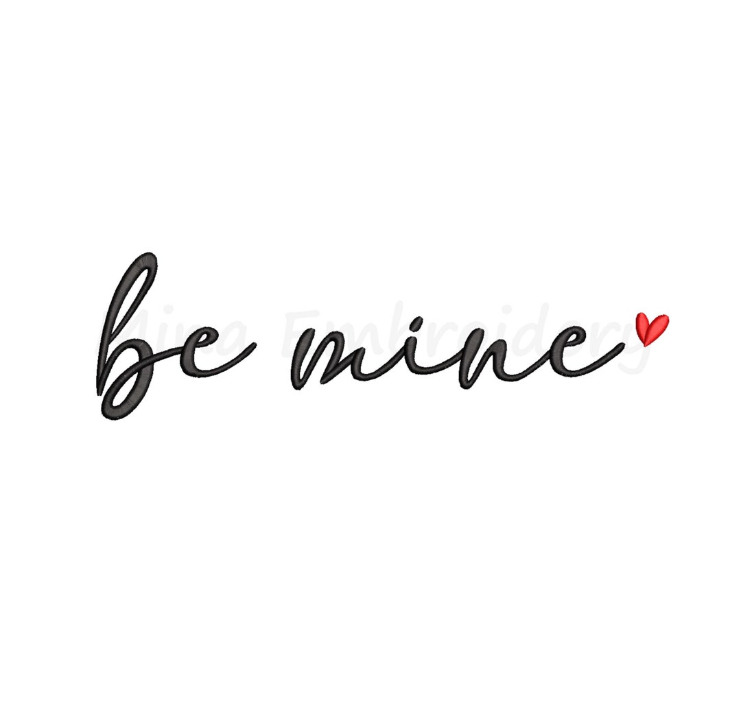 Be Mine Heart Embroidery Design: Valentine's Day Machine Pattern ...