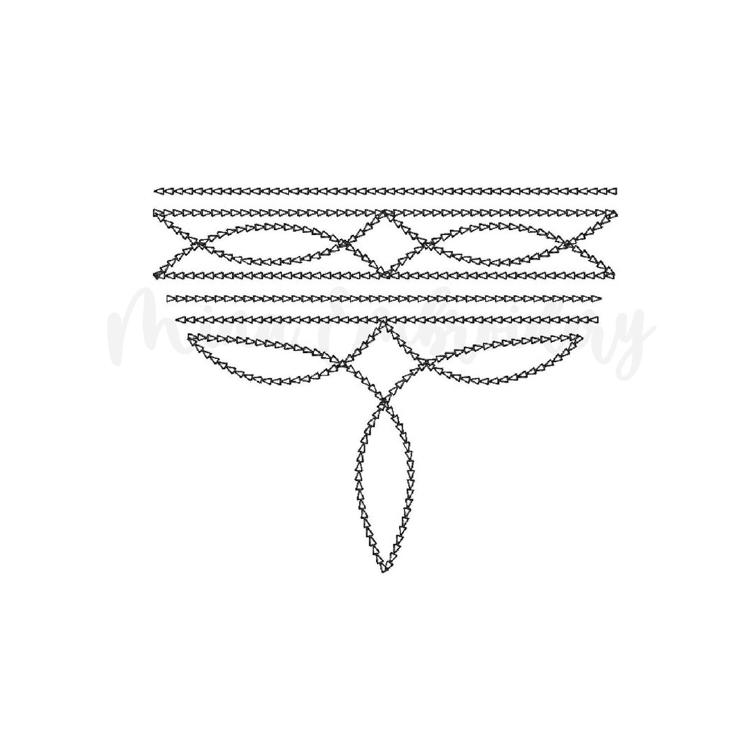 Western Boot Stitch Stitching Embroidery Design, Machine Embroidery ...