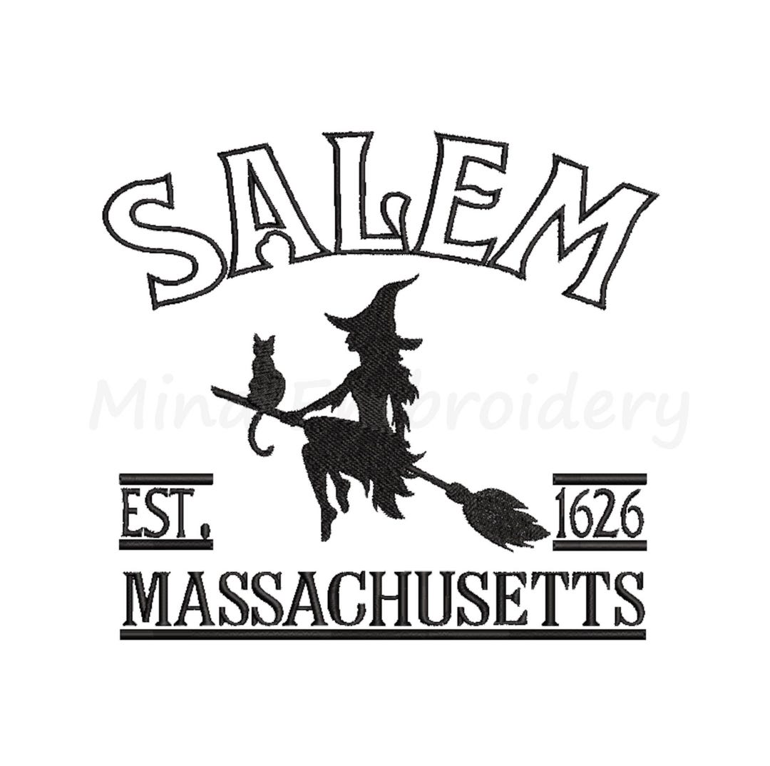 Salem Witch Embroidery Design: Halloween Machine Embroidery (instant ...