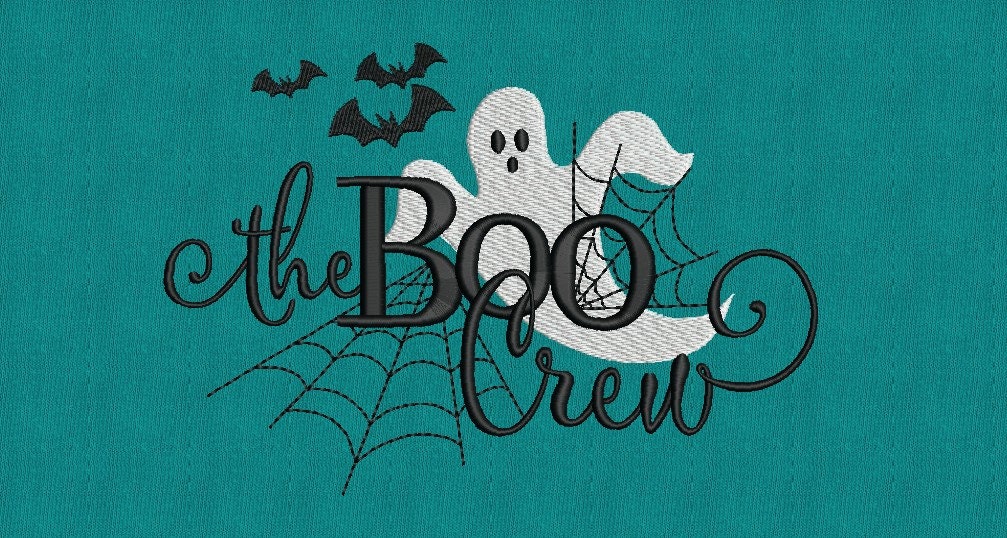 Boo Crew Embroidery Design, Halloween Ghost Embroidery Design, Machine ...