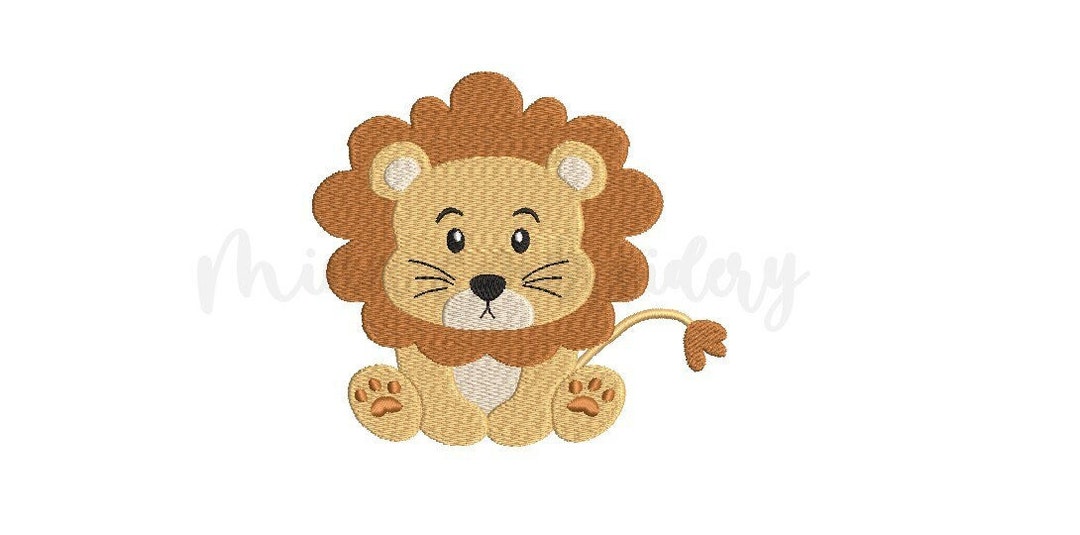 Baby Lion Embroidery Design, Animal Embroidery Design, Machine ...
